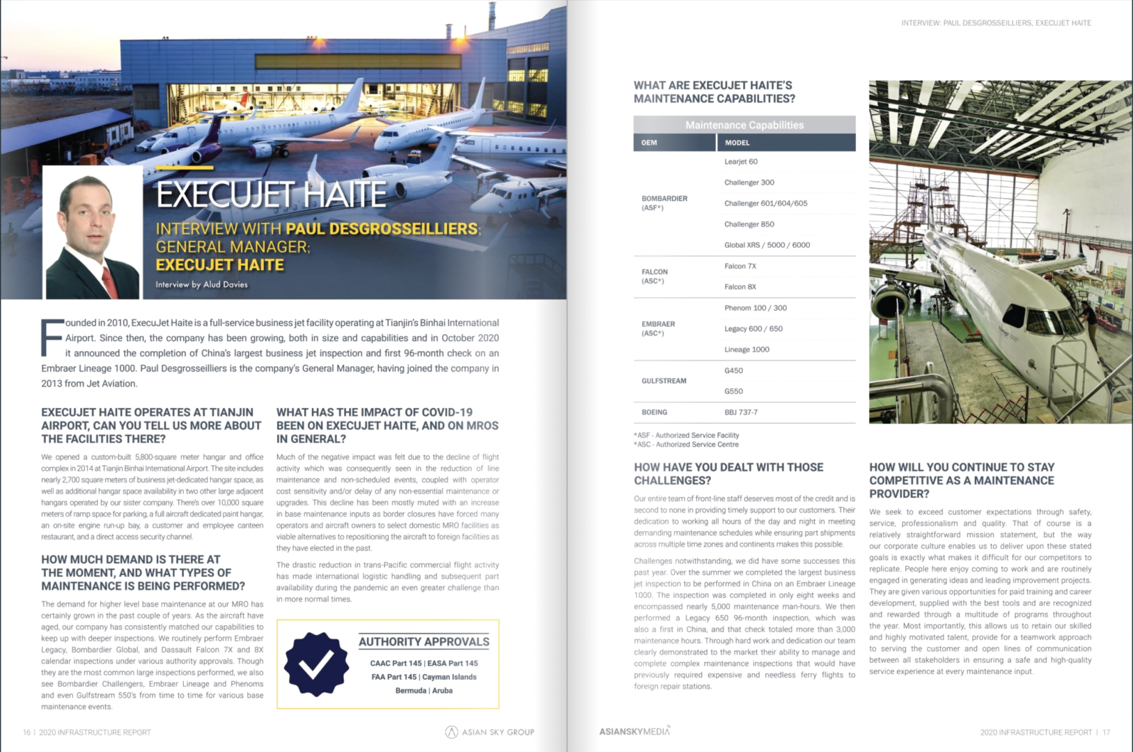 Asian Sky Group Infrastructure Report: Interview - ExecuJet MRO Services